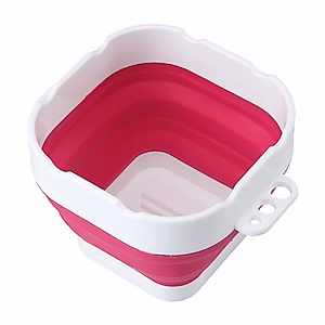 ULTNICE Paint Brush Washer Folding Painting Water Cup Portable Collapsible Painting Washing Bucket Basin Silicone Foldable for Watercolor Acrylic Oil Painting Red