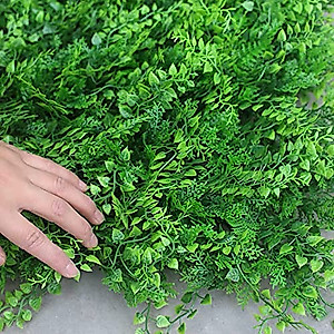 tonchean Grass Wall Panel 12PCS Artificial Hedge Panels 24 x 16inch Faux Greenery Wall Backdrop Topiary Fence Screen for Indoor Outdoor Decor Garden Fence Backdrop