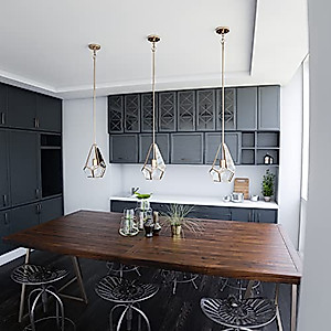 Kenroy Home 93891BAM Gemma 1 Light Pendant with Clear Glass with Burnished Antique Metal Finish, Rustic Style, 14" Height, 9.438" Width, 9.438" Depth