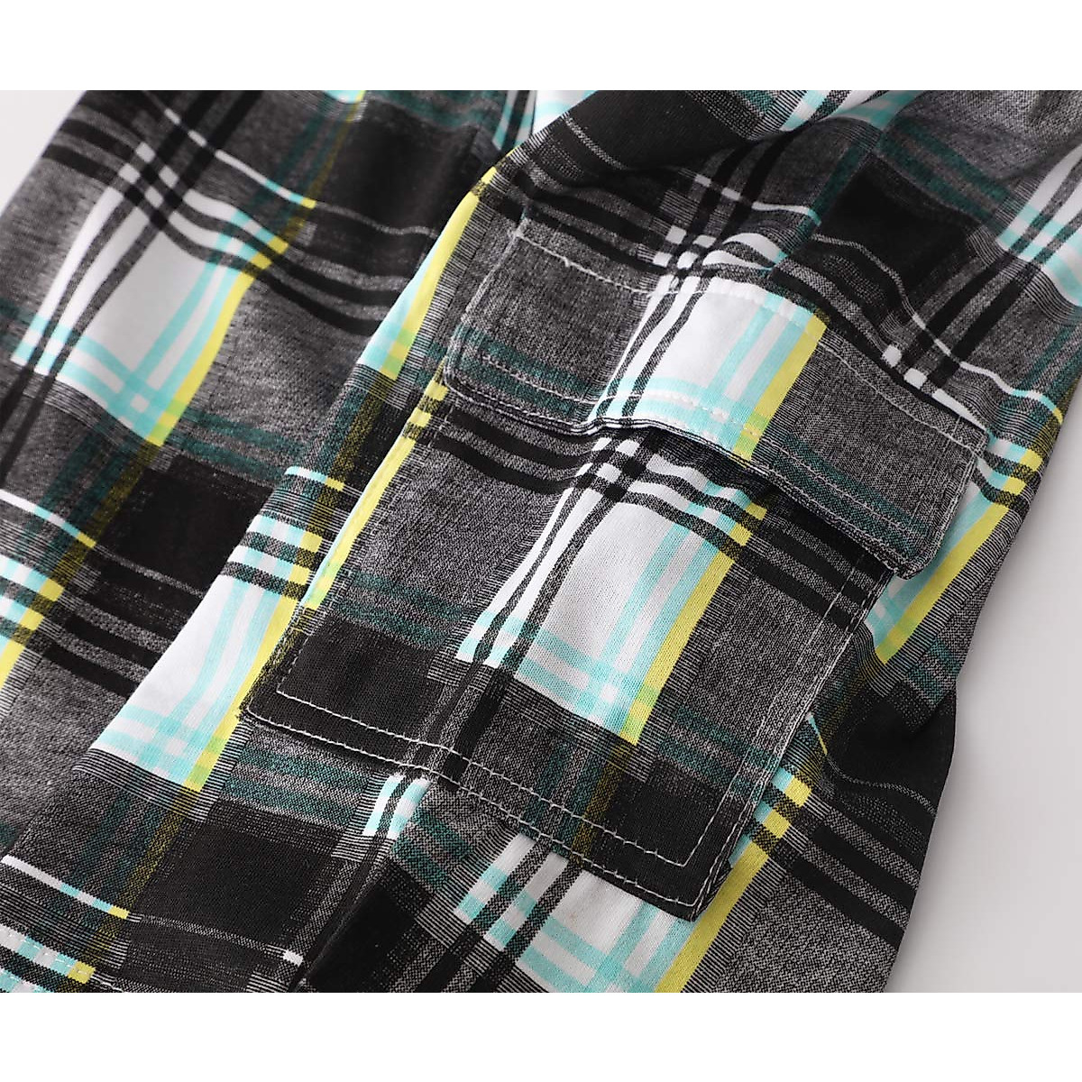 Julerwoo Toddler Boys Monster Truck Short Plaid Pants Set Outfits Summer Clothes 3t