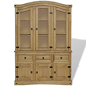 vidaXL Buffet & Hutch Mexican Pine Corona Range Display Cabinet Unit Bookcase