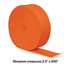 Creative Converting Touch of Color Crepe Paper Streamer Roll, 81-Feet, Sunkissed Orange , One size -