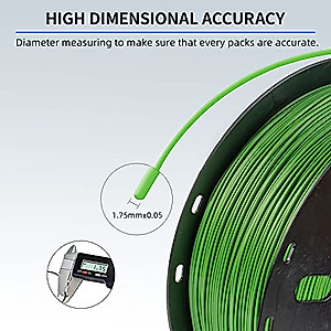 Polyfaire 3D Printer Filament, PLA Filament 1.75mm, 1kg Spool (2.2lbs), Dimensional Accuracy +/- 0.05mm for FDM 3D Printers（Green）
