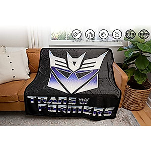 Transformers Hasbro Decepticon Symbol 80's Cartoon Printed Plush Throw Blanket