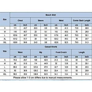 COOFANDY Men's Linen Beach Shirts Casual Hippie Holiday T-Shirts Shorts Outfits Button Down Hawaiian Outfits 2 Piece