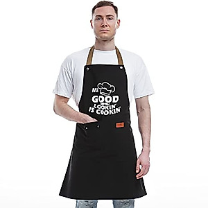 Gifts for Dad from Daughter Son Father's Day Gifts - Birthday Thanksgiving Gifts for Dad, Manly Gifts for Friends - Funny Birthday Gifts, Naughty Gifts for Him, REHAVE Funny Cooking Apron with Pockets