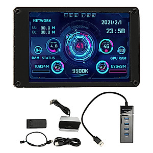 3.5 inch Computer Temp Monitor, AIDA64 PC Temperature Secondary Screen, Screen CPU GPU RAM Temperature Data Monitor, PC Sensor Panel Display for PC ARGB Computer Case