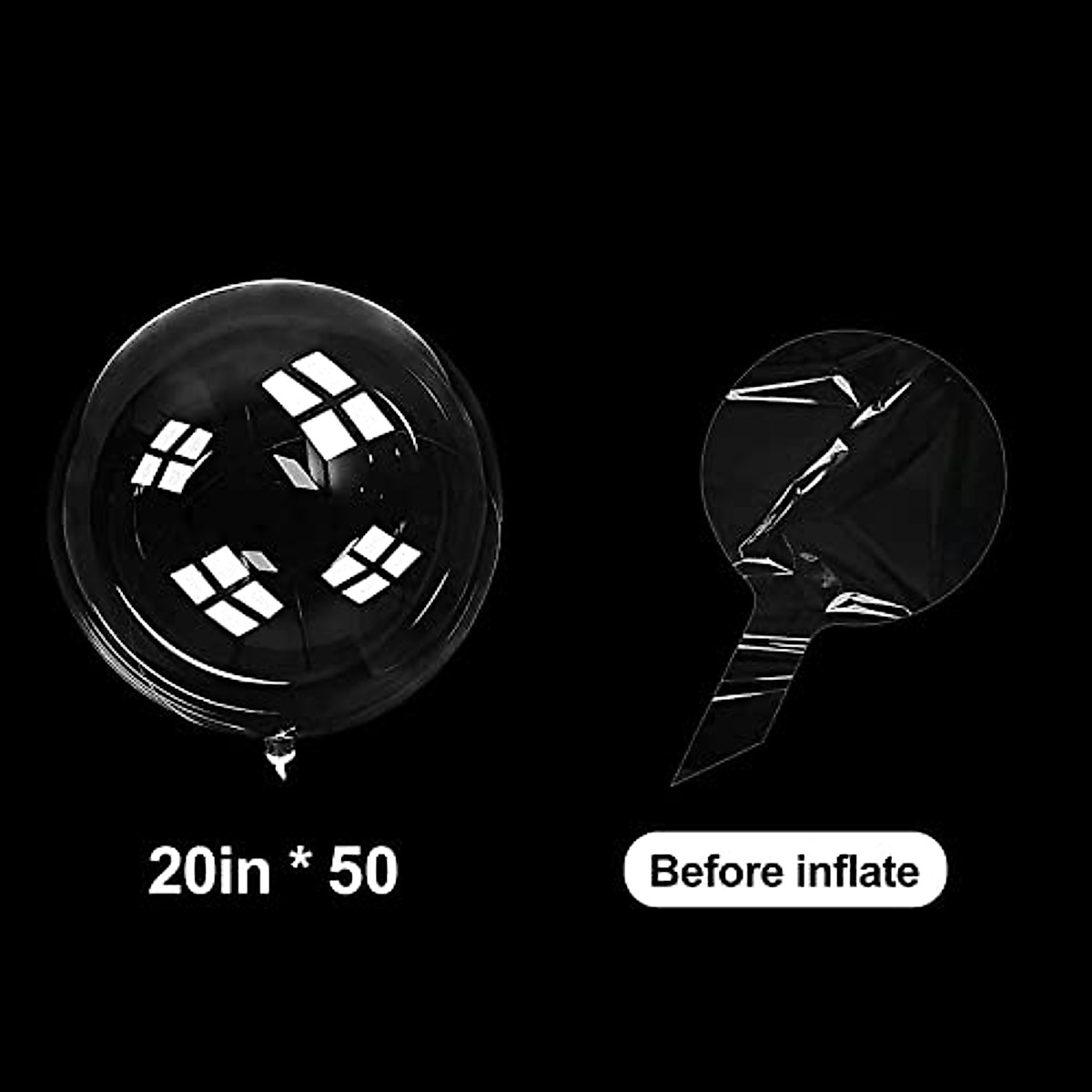 Bobo Balloons 20Inch Kit Tcwlyfc 50Pcs - Balloon Arch Kit, Clear Balloons Decor For Birthdays, Weddings, Baby Showers, Durable TPU - Party Decorations, Bulk Balloons, Bobo Balloons Set