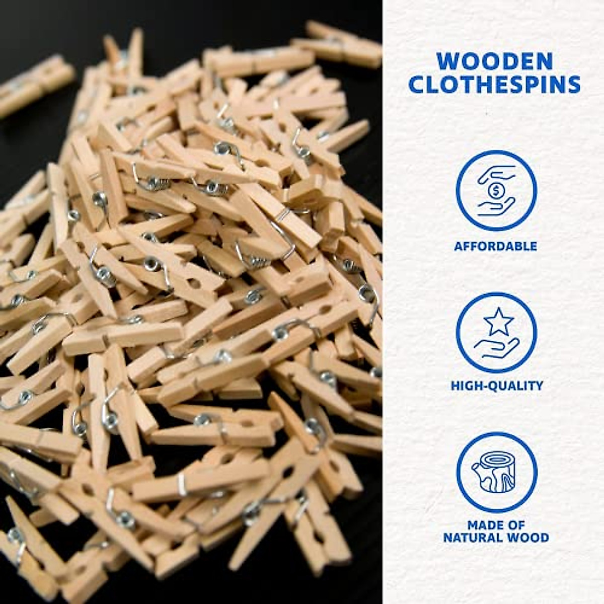Mini Clothes Pins for Photo,Natural Birchwood, Strong Grip Tiny Clothespins,180 Pack 1 Inch Durable Wooden Small Clothes Pins,Mini Clothes Pins for Crafts, Photos,Little Baby Shower