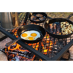Amazon Basics Medium Portable Folding Camping Grill Grate - 18 x 12 x 7 Inches, Black Steel