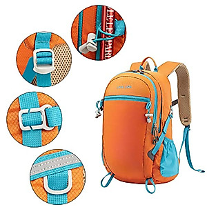 LOCALLION 20L Hiking Backpack Water Resistant Sports Backpack High-Capacity Travel Pack Big Wateproof Bag for Outdoor Camping (Orange)