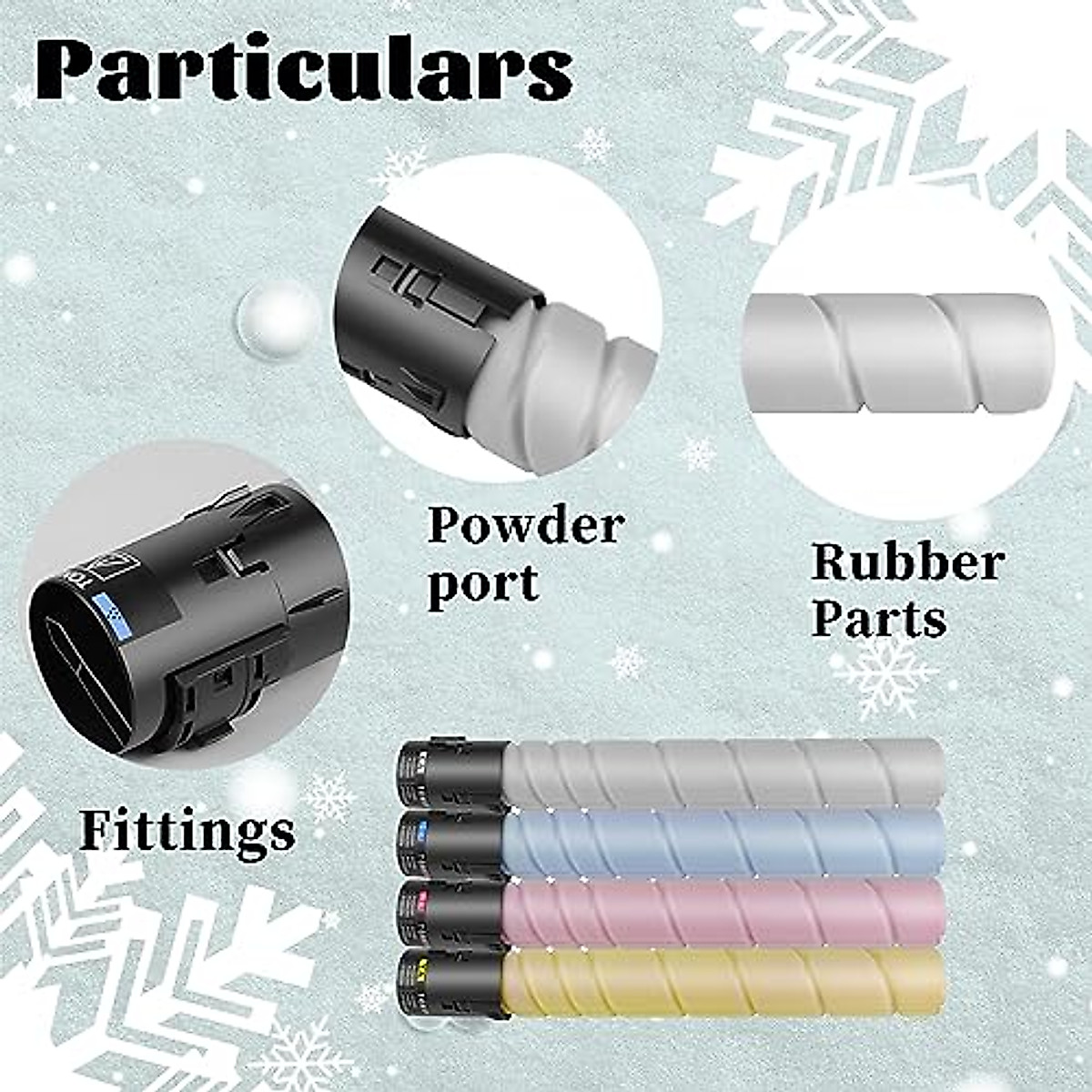 Compatible Replacement for Konica Minolta TN221 Toner Cartridge, High Yield for Bizhub C227 C287 C7528 Printer 4 Color