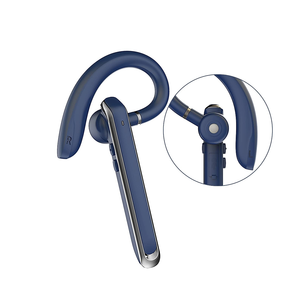 Lymoc Non in-Ear Design Bluetooth Earphones,ENC Wireless Earpieces Noise Cancelling 180 Degree Ear Hooks Headsets Handsfree with Mic Compatible for iPhone Android Business/Office/Driver