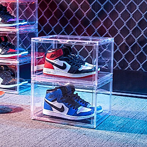 Shoe Display Case, Stackable Plastic Sneaker Box Container, Shoe Box, Clear Plastic Stackable, Clear Shoe Organizer for Closet, Clear Shoe Boxes