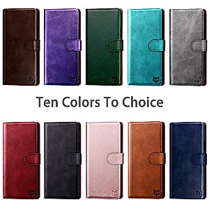 SUANPOT for Samsung Galaxy S10+ /S10 Plus 6.4 (Not Fit S10,S10e) Leather Wallet case for Men with RFID Blocking Credit Card Holder, Flip Folio Book Cell Phone Cover Shockproof case Pocket 2018 Black