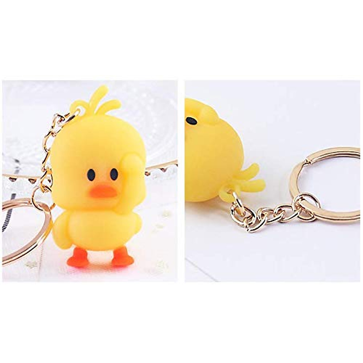 WOIWO 10 PCS Duck Accessories Dancing Yellow Doll Pendant Creative Cartoon Gift Duck Key Chain