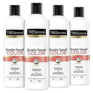 TRESemmé Conditioner for Color Treated Hair Keratin Smooth Color Conditioner that Prolongs Color and Extends the Time Between Coloring, 20 Fl Oz (Pack of 4)