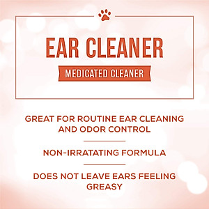 Nature's Specialties Dog Ear Cleaner Medicated Solution Non-Greasy Non-Irritation Made in USA Non-Toxic, 32 Ounces