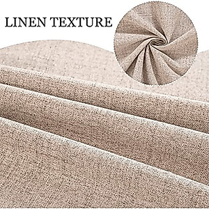 MIULEE 100% Blackout Curtains 72 Inches Long 2 Panels Set for Bedroom Living Room Privacy Linen Black Out Thermal Insulated Rod Pocket Room Darkening Burlap Window Drapes, W52 x L72, Beige