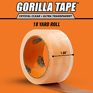 Gorilla Crystal Clear Repair Duct Tape, 1.88” x 18 yd, Clear, (Pack of 1)