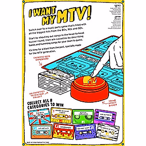 Big Potato MTV Game, The Music Throwback Party Quiz Board Game, for Adults and Teens Ages 14 and up