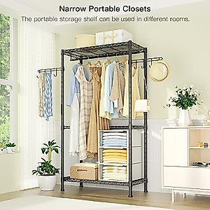 Ulif U3 Over Washer and Dryer Shelves, Heavy Duty Laundry Room Space Saver and Organization Shelves, Clothes Drying Rack, Metal Freestanding Closet Organizer Storage, 35" W x 13.4" D x 76.7" H, Black