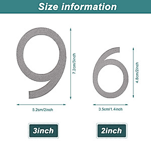 60 Pieces Mailbox Numbers Sticker Reflective Self Adhesive Vinyl Waterproof 0-9 Number DIY Decorations for Mailbox, Sign, Door, Car, Business, Address Number (Silver,3 Inches)