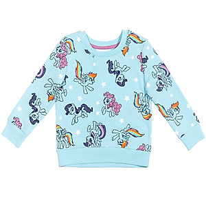 My Little Pony Toddler Girls French Terry Pullover Sweatshirt Light Blue 5T