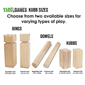 Yard Games Kubb Regulation Size Outdoor Tossing Game with Carrying Case, Instructions, and Boundary Markers