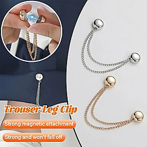 Multi-Function Magnetic Clothing Clips, 4 Pack Powerful Hijab Magnets with Chain, Magnetic Clothing Shawl Clips, Powerful Hijab Magnets with Chain, Multi-Purpose Magnetic Pins (4pcs A)