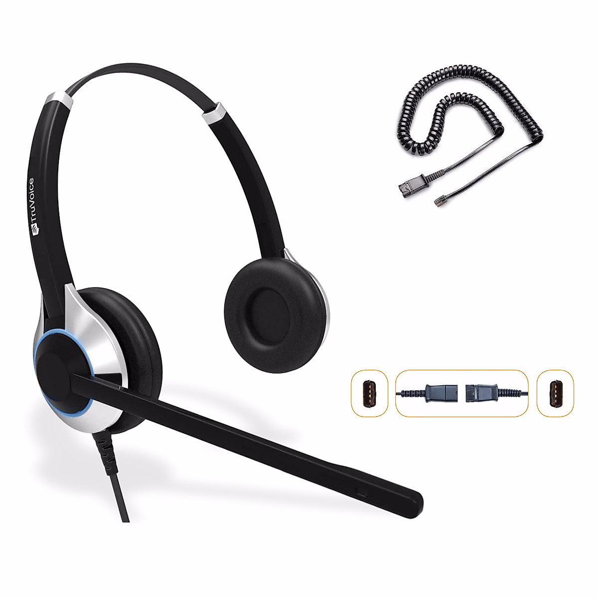 TruVoice HD-550 Office Headset with HD Sound and Noise Canceling Microphone - Compatible with Cisco 6000, 7800 and 8800 Series Phones and Also 7931 7940 7941 7942 7945 7960 7961 7962 7965 7970 7975