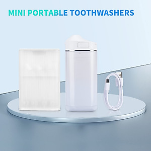 Water Flosser [Mini Cordless Portable] Oral Irrigator Water Teeth Cleaner Pick, Telescopic Water Tank, 3 Modes & IPX7 Waterproof, Home & Travel Water Flossers for Teeth, Braces Bridges Care.