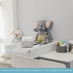 LA Baby Contoured Waterproof Diaper Changing Pad, 32" with 100% Organic Cotton Layer - Made in USA. Non-Skid Bottom, Safety Strap, Fits All Standard Changing Tables/Dresser Tops