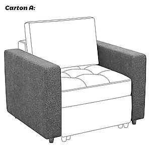 Belffin Fabric Side Armrest for Sectional Modular Couch Armrest Module for Modular Couch Sectional Sofa Dark Grey