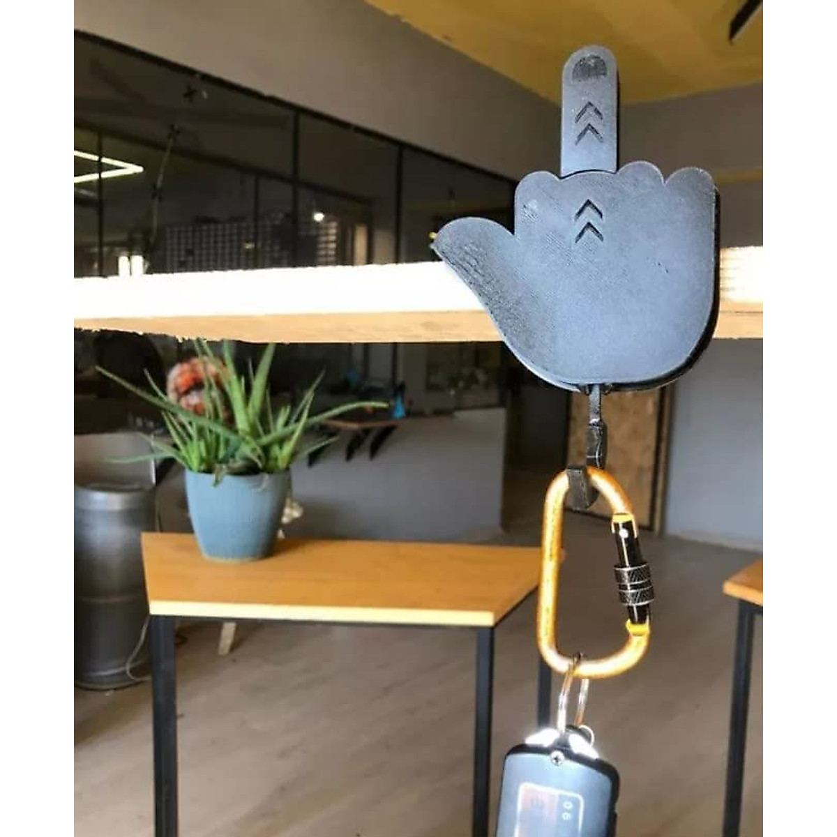 Middle Finger Key Hanger Funny Gift Idea Middle Finger Self Adhesive Key Hook Wall Personalized Key Holder for Doorway Wall Entryway Hallway Funny Office Gift (2PCS)1