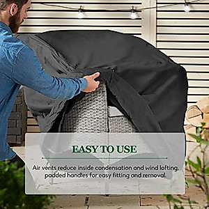 EGIS Swivel Patio Chair Cover 2 Pack,600D Waterproof Heavy Duty Chair Covers,Swivel Chair Covers for Outdoor Furniture,37.5''W x 39.25''D x 38.5''H,Black