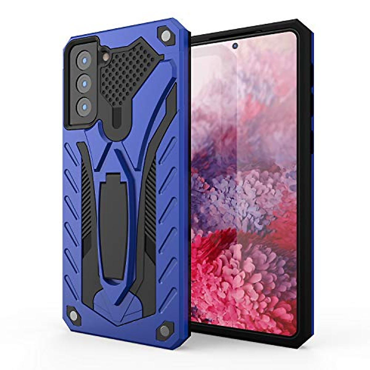 Kitoo Designed for Samsung Galaxy S21 Case with Kickstand 5G, Military Grade 12ft. Drop Tested - Blue