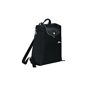 Longchamp 'Le Pliage' Nylon and Leather Club Backpack, Black