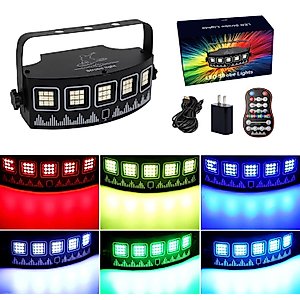 Mini Strobe Party Light with Remote,USB Powered and Speed Control,Timing Flashing Lights,45 Super Bright LED Light Bulbs,Sound Activated Stage Lights for DJ Show Club Disco Karaoke