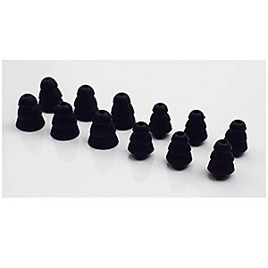 Motanar Triple Flange Replacement Eartips, Soft Noise-Isolation Silicone Ear Tips with 2mm Connector for Etymotic Shure Klipsch Westone, in Ear Canal, S/L Size Included, 6 Pairs (Black)