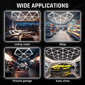 X-Litall Hexagon Garage Lights, Super Bright Garage Lights Ceiling Led Hexagon 27 Pack 6500K for Gym, Basement, Warehouse,Auto Beauty Shop,Car Care Wash Room