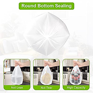 Clear Trash Bags - 100 Clear 2.6 Gallon Small Garbage Bags（white） for home office kitchen Trash Can Bathroom Bedroom…