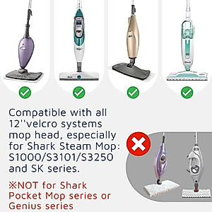 Flammi Semi-Disposable Microfiber Mop Pads Compatible with Shark S3101 S3250 S3251 SK410 SK435CO SK460 SK140 SK141 S1000 S1000A, 12 Pack