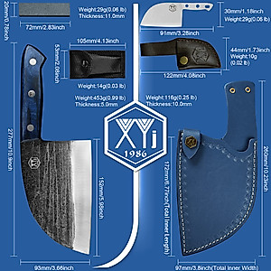 XYJ Full Tang Ancient Butcher Chef Knives Boning Fillet Knife With Carry Sheath Stainless Steel Meat Vegetable Knife For Camping Hunting Outdoor