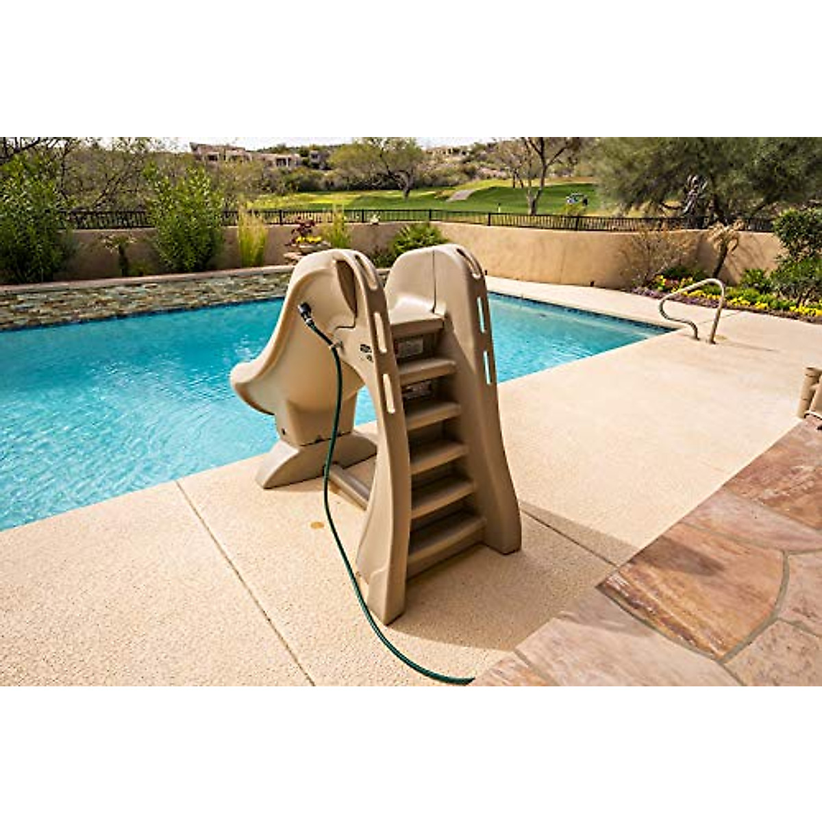 S.R. Smith 660-209-5810 SlideAway Removable In-Ground Pool Slide, Taupe