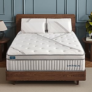 Lechepussleep Twin Mattress, 14Inch Medium Plush Memory Foam Hybrid, 7-Zone Individual Pocket Springs, Pressure Relief, 39'x75'x14'