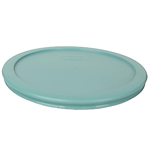 Pyrex Turquoise (3) 7200-PC, (3) 7201-PC, & (3) 7402-PC Round Plastic Food Storage Replacement Lids, Made in USA