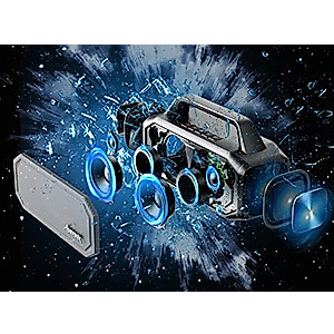 Alpatronix IPX6 Waterproof Stereo Bluetooth Speaker 80W (100W Max), Portable Wireless, 12000mAh Power Bank, Handsfree, Shockproof, TWS, Subwoofer, TF & Flash Card, NFC, AX600, Indoor & Outdoor – Black