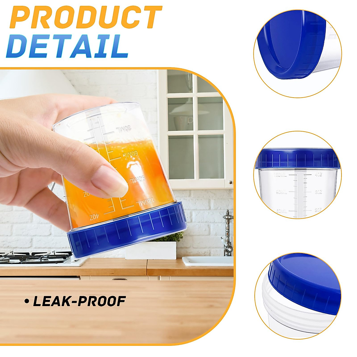 40 Pack 4oz Small Containers with Lids,Reusable Salad Dressing Container Airtight Leakproof Condiment Containers with Screw Lids,Take Away Stackable Plastic Dip Sauce Cups for Snack,Drink,Ketchup