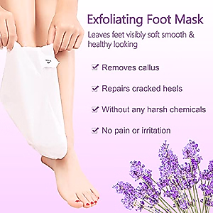 WEIDA SIGN Foot Peel Mask 3 Pack,For Cracked Heels, Dead Skin & Calluses - Exfoliator Remove Repair Rough Heels,Make Your Feet Baby Soft & Get a Smooth Skin (Lavender)